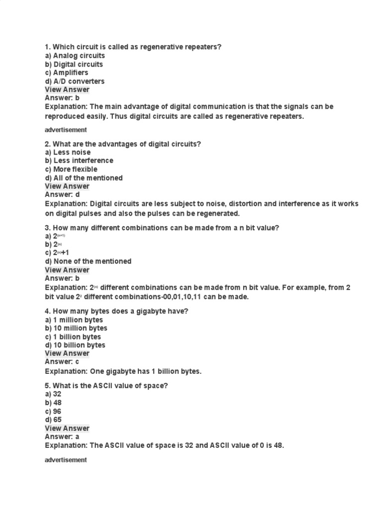 Digital Communication Concepts Explained | PDF | Data Transmission ...