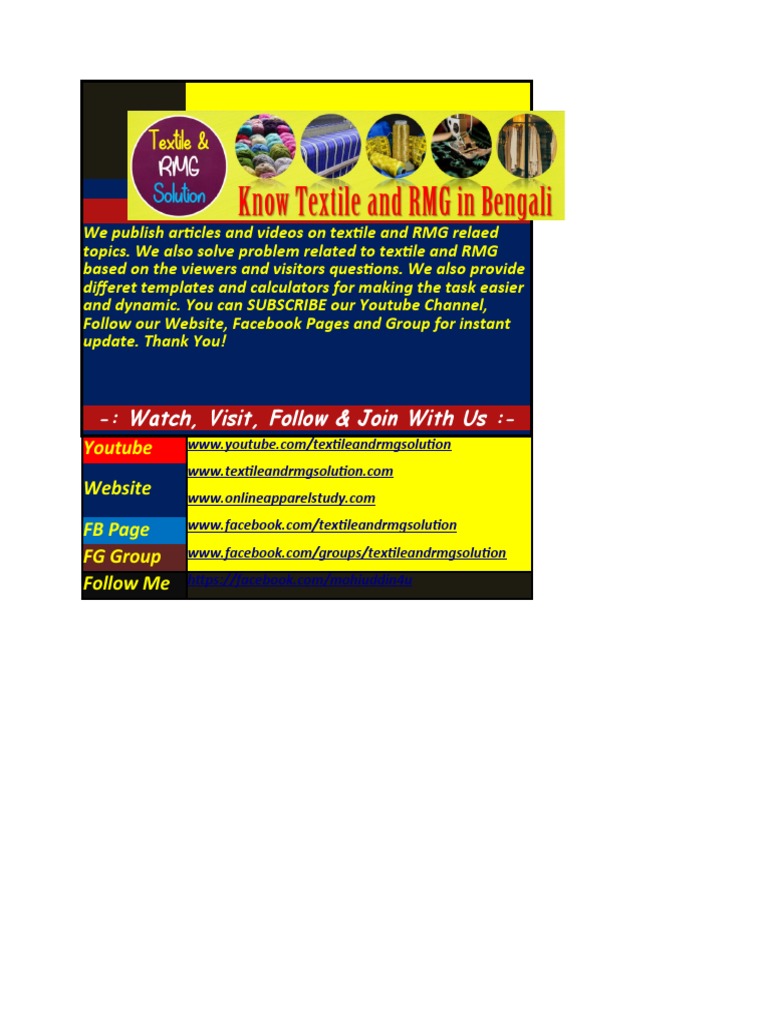 Sewing Time From Machine RPM Calculator by Textile and RMG Solution ...