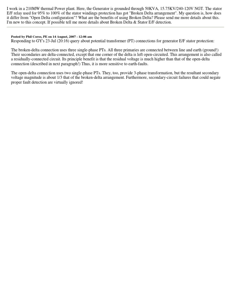 BROKEN DELTA Vs OPEN DELTA | PDF | Transformer | Electrical Components