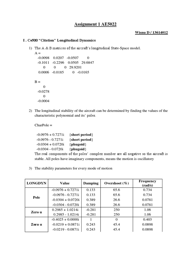 Assignment 1 AE5022 | PDF | Damping | Applied Mathematics