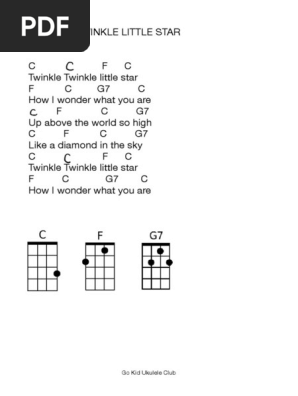 Twinkle Twinkle Little Star Ukulele Chords Easy Sheet And Chords