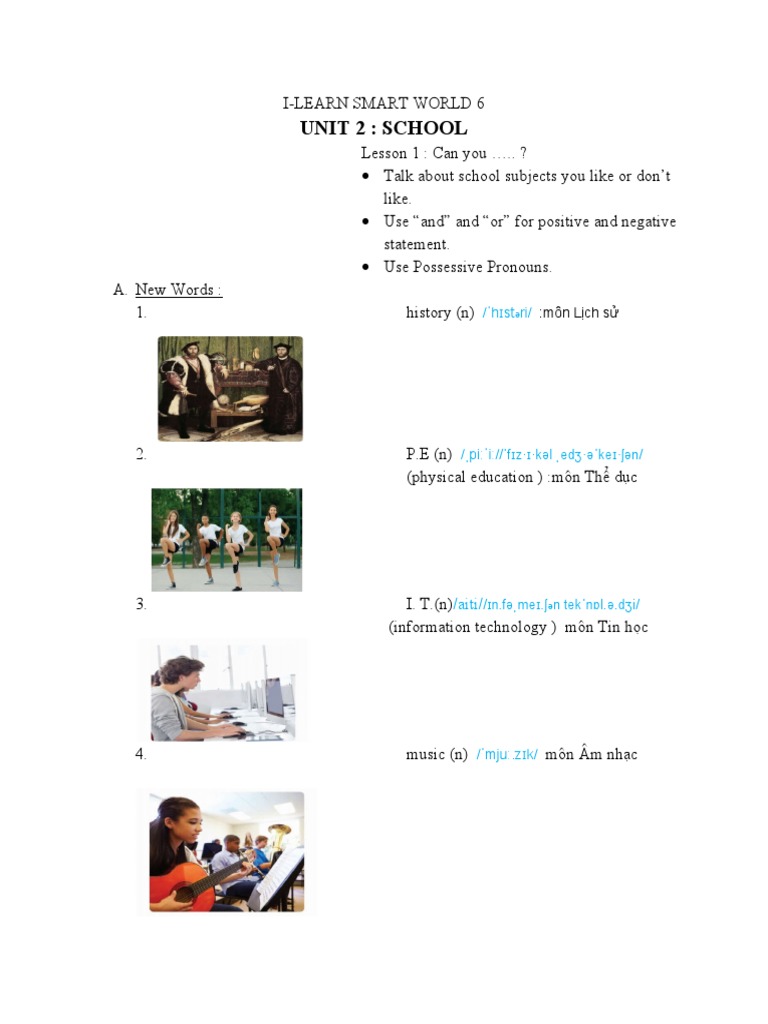 Unit 2-Lesson 1 I Learn Smart World 6 | PDF | Linguistics | Grammar