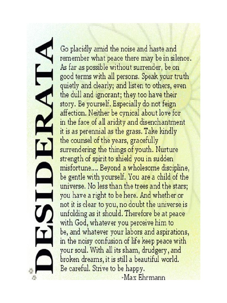 Desiderata | PDF