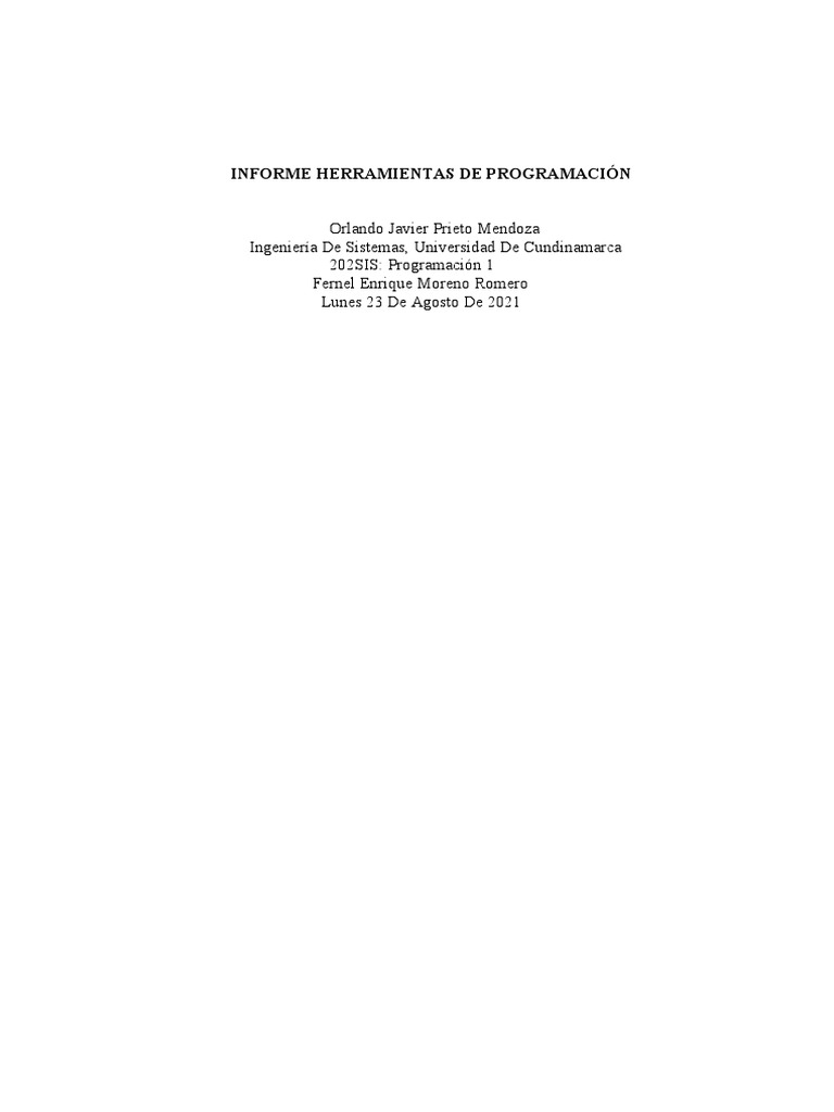 Informe Herramientas de Programación | Descargar gratis PDF | Aplicaciones y software | Frijoles ...