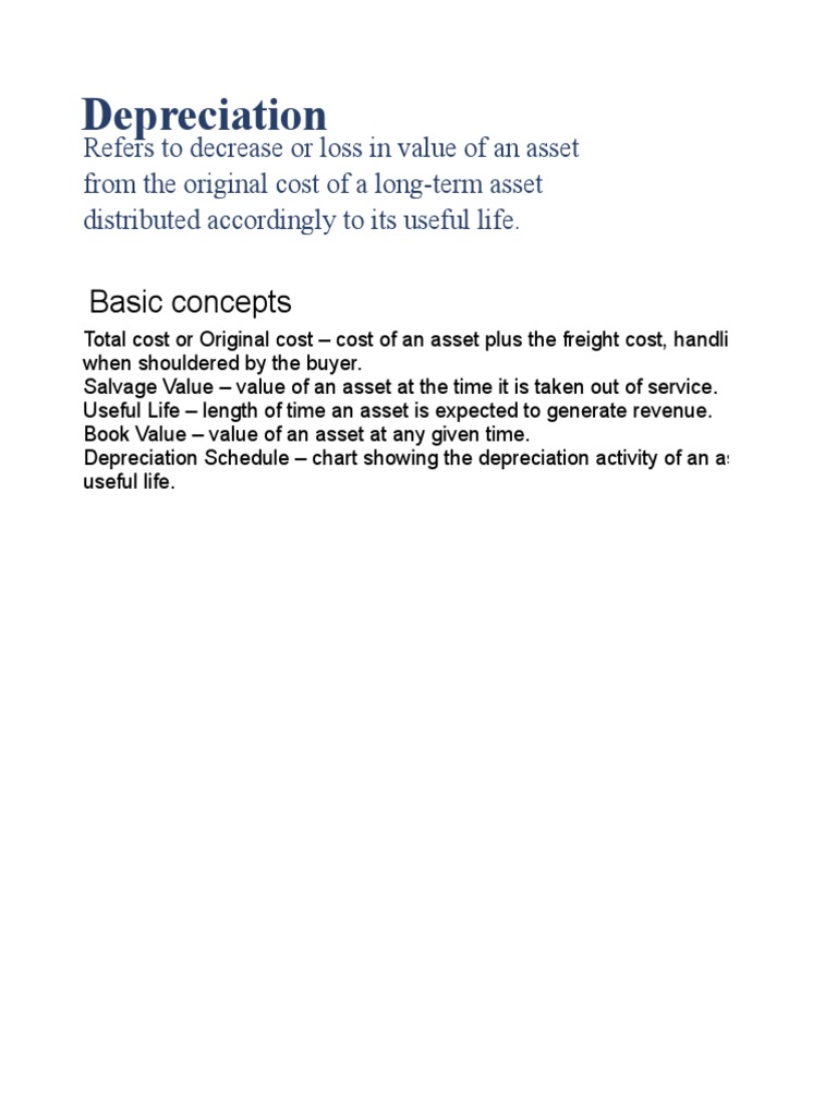 Depreciation: Basic Concepts | PDF | Depreciation | Investing