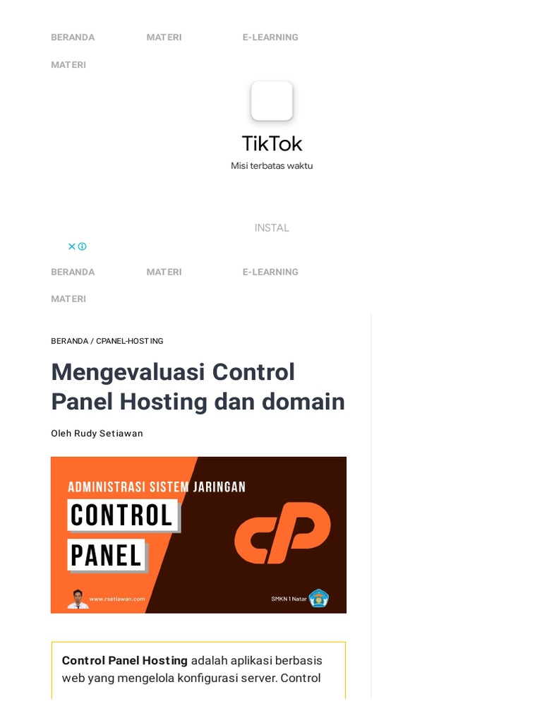 Mengevaluasi Control Panel Hosting Dan Domain | PDF