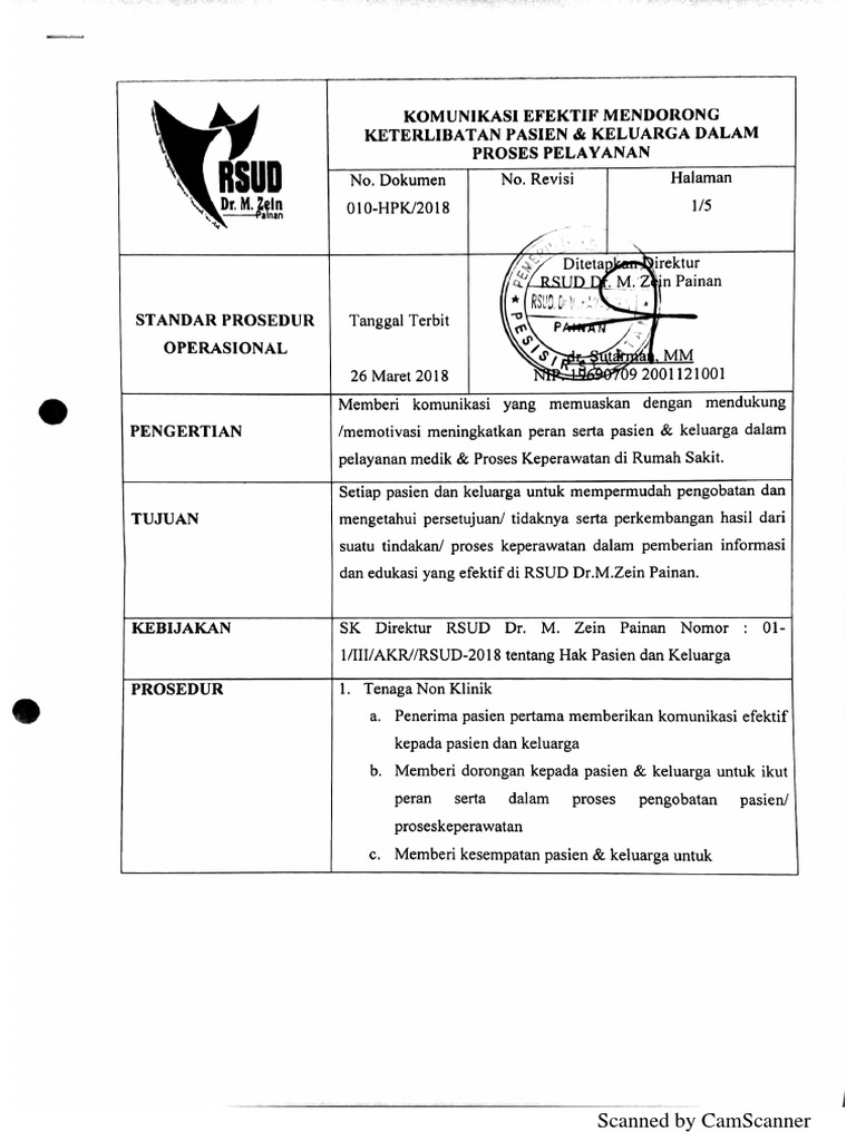 Spo Komunikasi Efektif Mendorong Keterlibatan Pasien Dan Keluarga Dalam Pelayanan | PDF