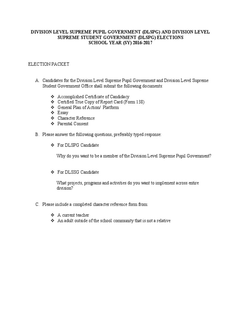 SSG SPG Election Packet | PDF