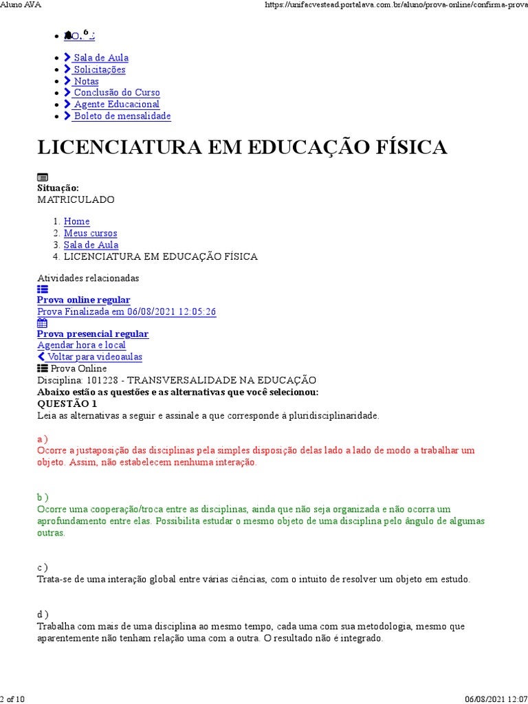 Transversalidade Na Educacao | PDF | Interdisciplinaridade | Pensamento