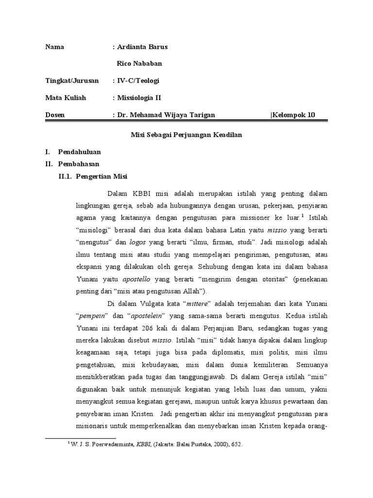 Misiologi Klompok 10 | PDF | Agama & Spiritualitas