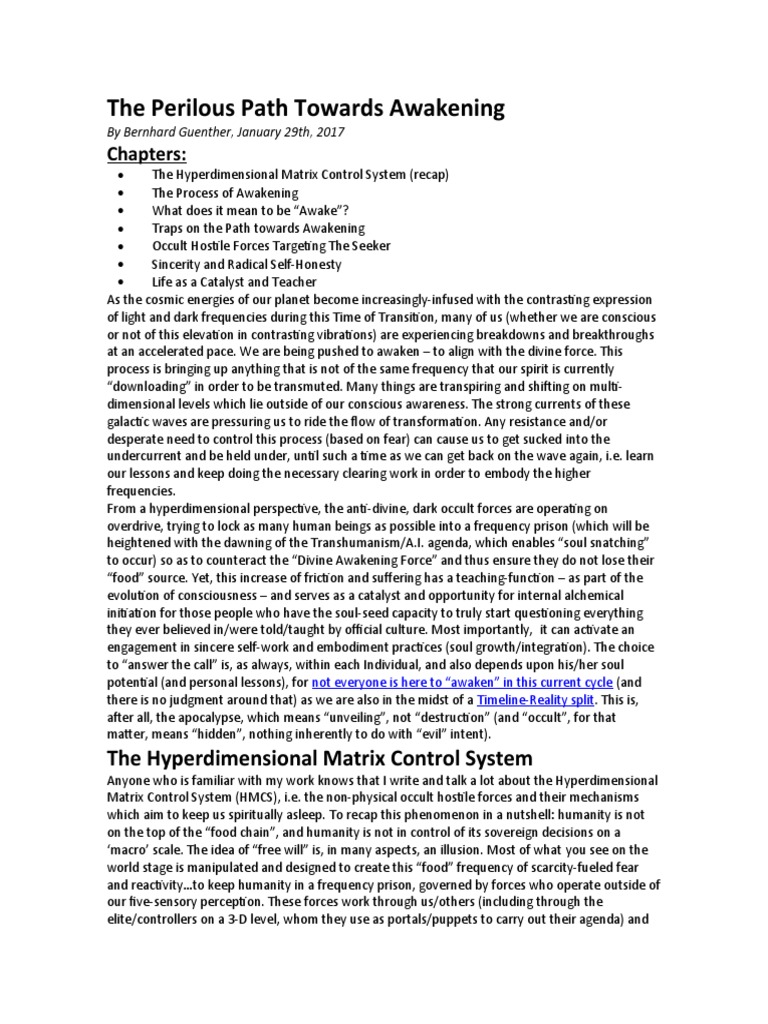 The Perilous Path Towards Awakening | PDF | Cognition | Human Nature