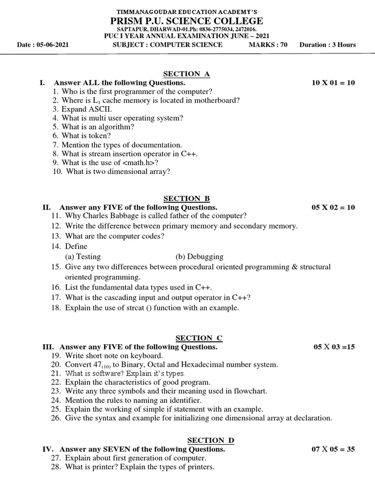 Prism P.U. Science College | Download Free PDF | Computer Programming | C++