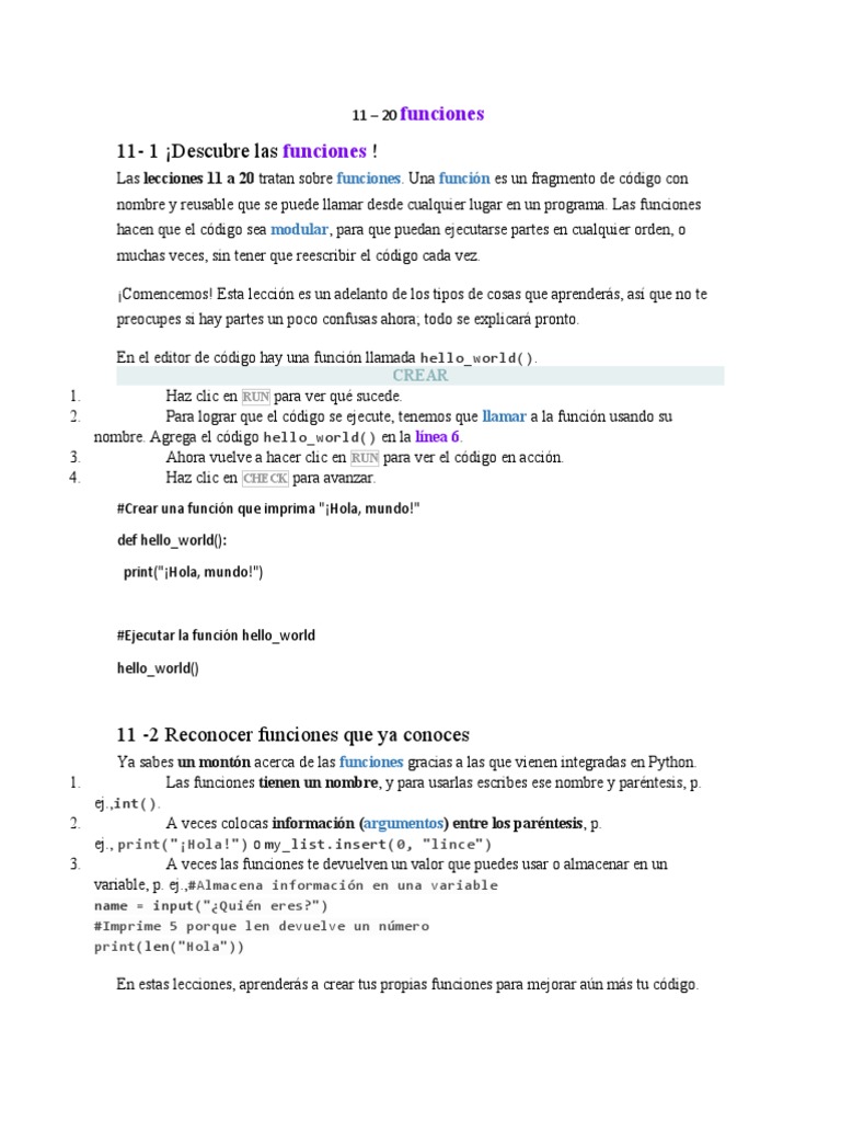 Phyton - 2 - 11 - 20 - Funciones | PDF | Python (lenguaje de programación) | Parámetro ...