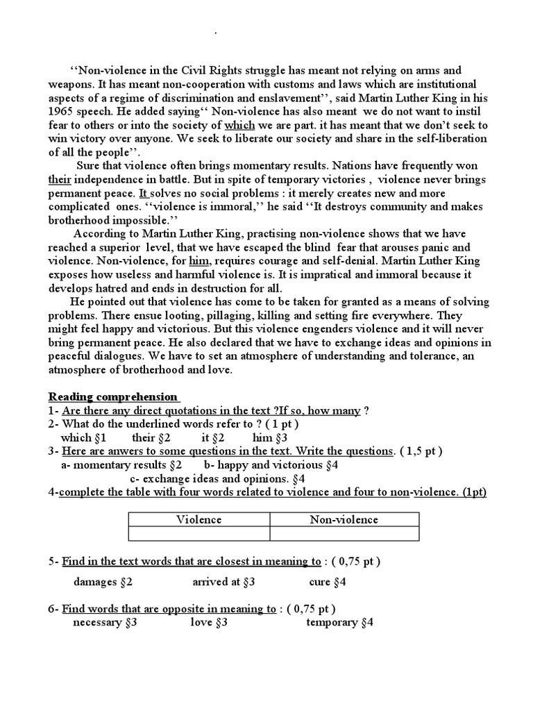 Human Rights Violence Reading Comprehension Exercises Tests - 22974 ...