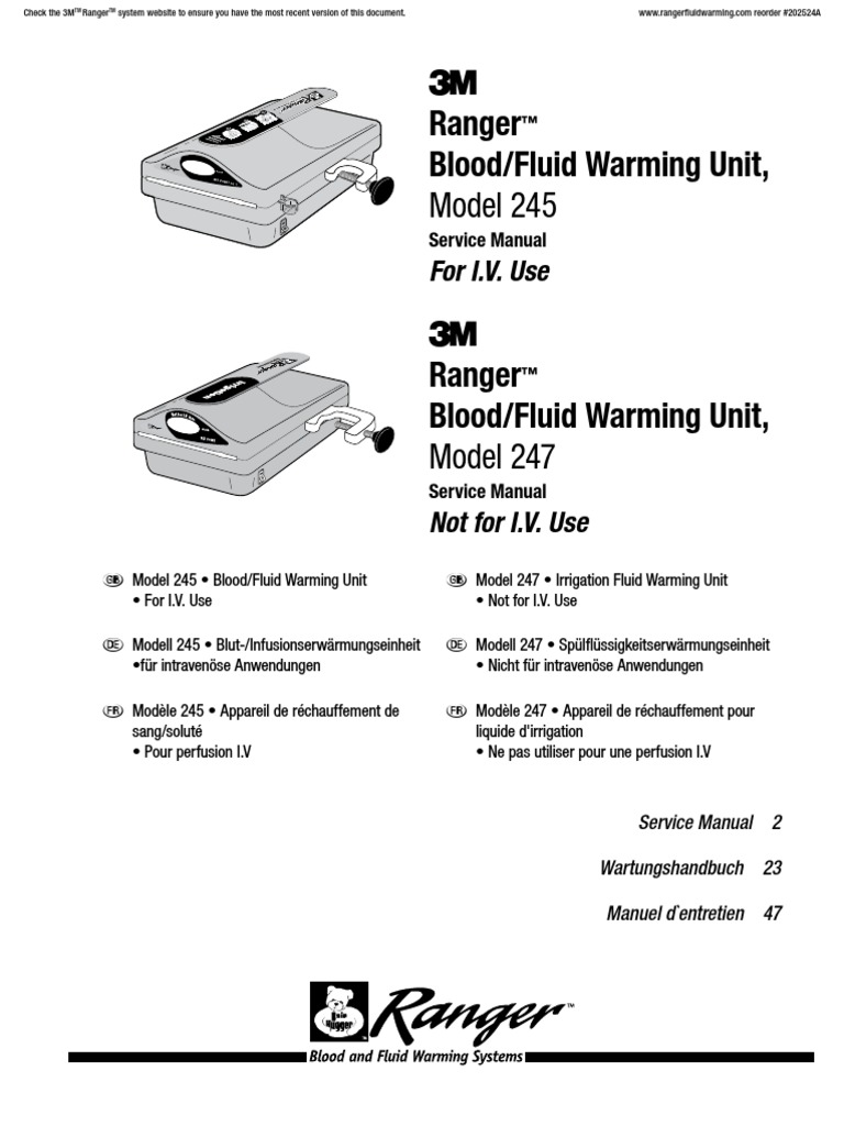 MS Calentador de Fluidos 3M Ranger 245-247 in | PDF | Sterilization ...