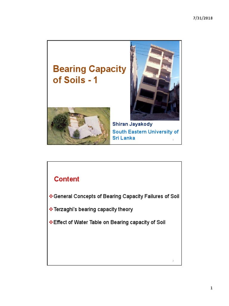 Bearing Capacity of Soils - Lec 1 | PDF | Applied And Interdisciplinary ...