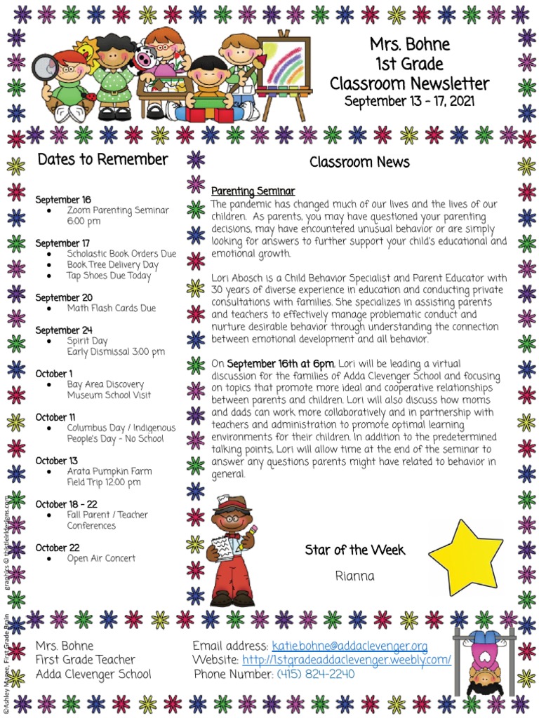 Newsletter September 13 - 17 2021 | PDF | Human Nature | Learning
