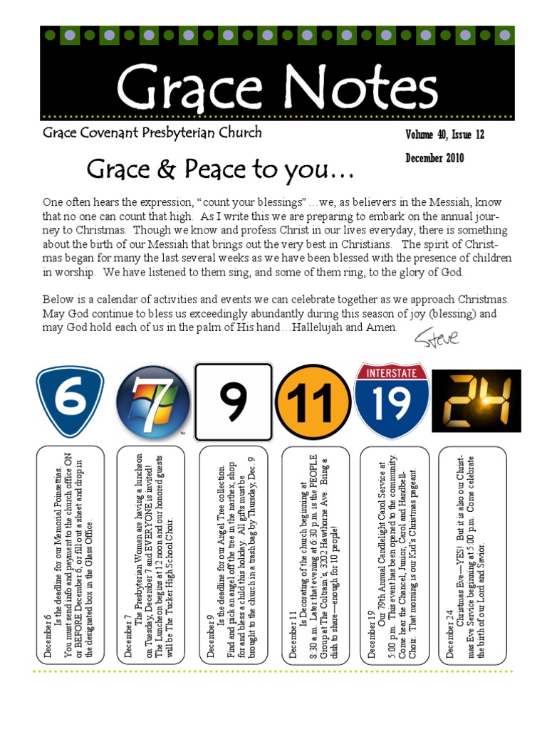 Grace Notes: Grace & Peace To You | PDF | Advent | Christmas