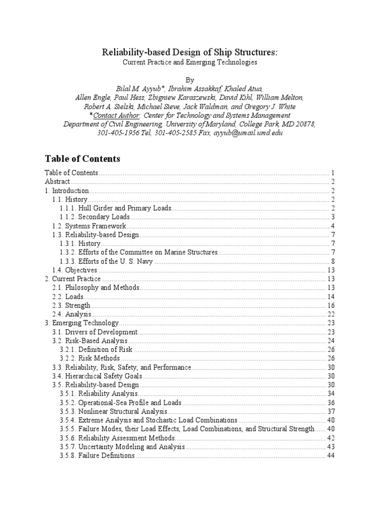 Reliability Based Design of Ship Structures - Current Practice and ...