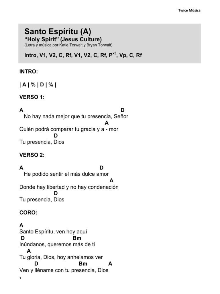 Santo Espiritu Acordes | PDF