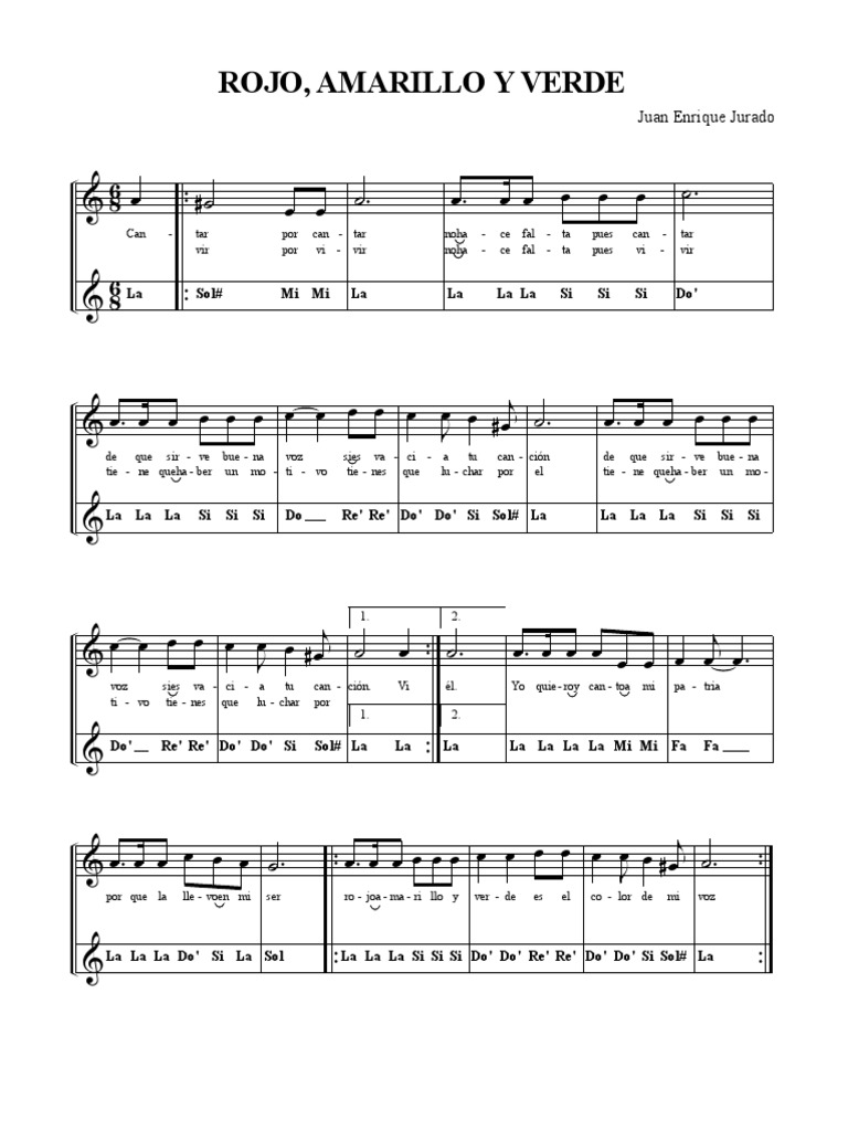 Rojo, Amarillo y Verde + Nombres de Notas | PDF