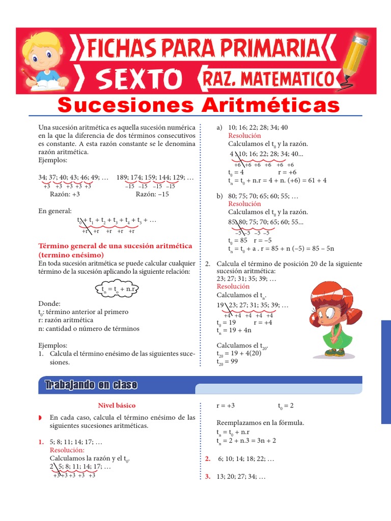 Progresion Arit Primaria Avanzado | PDF