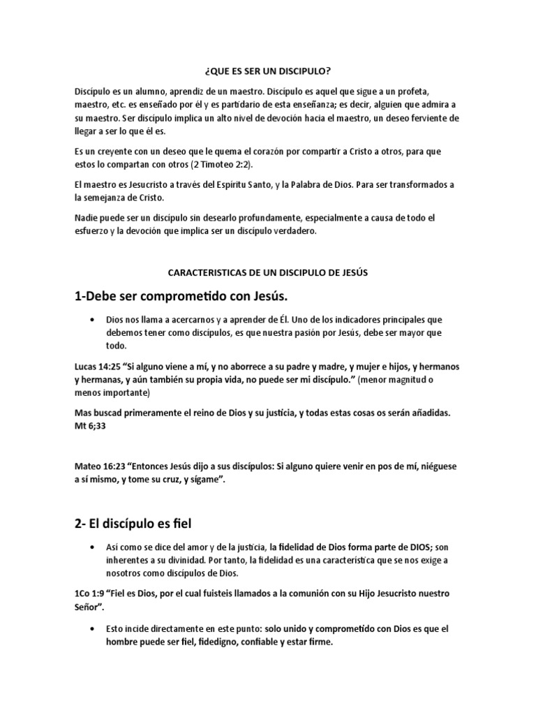 Que Es Ser Un Discipulo | PDF | Jesús | Amor