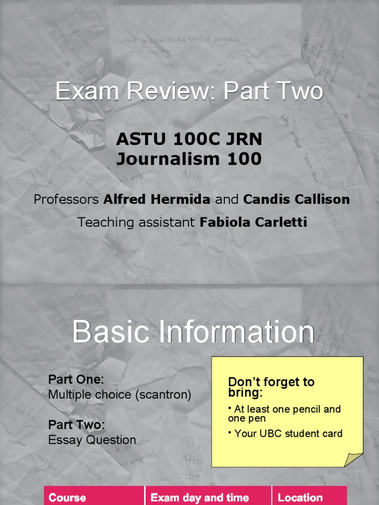 Exam Review Part Two | PDF | Mass Media | Journalism
