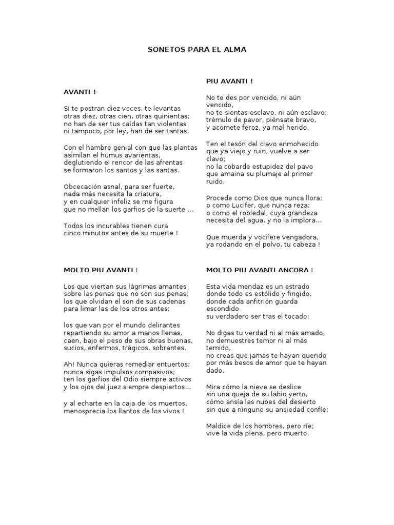 Poesía de Almafuerte: Avanti y Resiliencia | PDF | Poesía