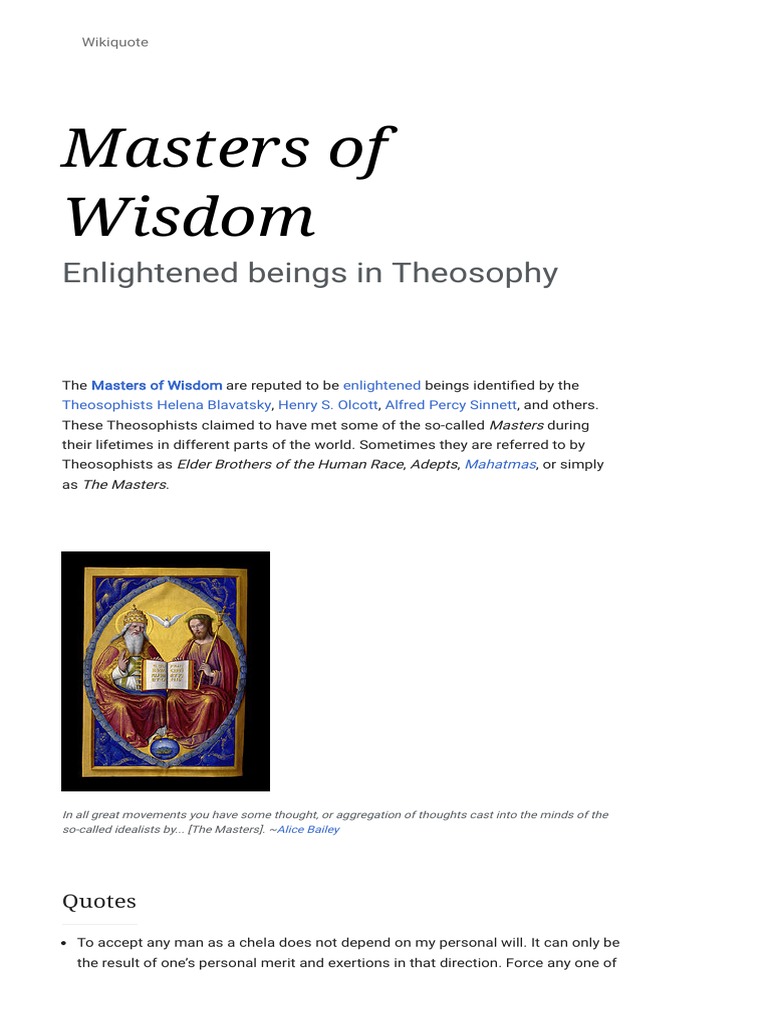 Masters of Wisdom - Wikiquote | PDF | Theosophy | Jesus