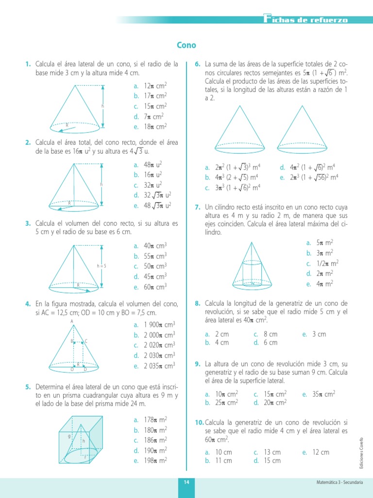Cono | PDF | Objetos geométricos | Formas geométricas