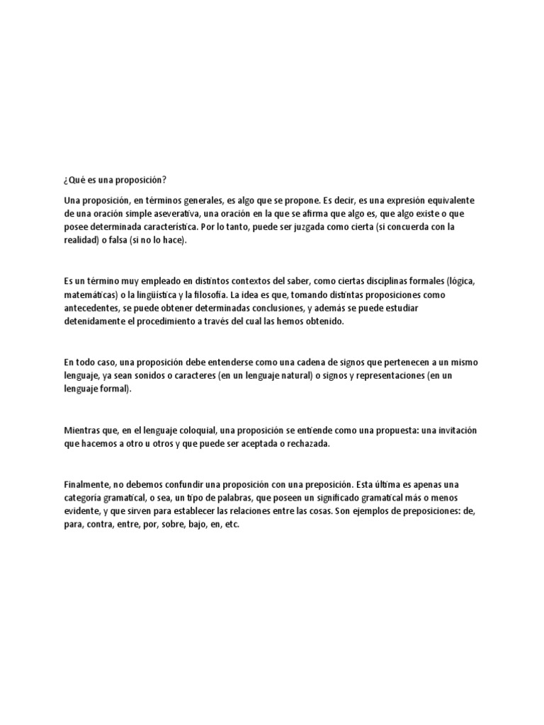 Qué Es Una Proposición | PDF