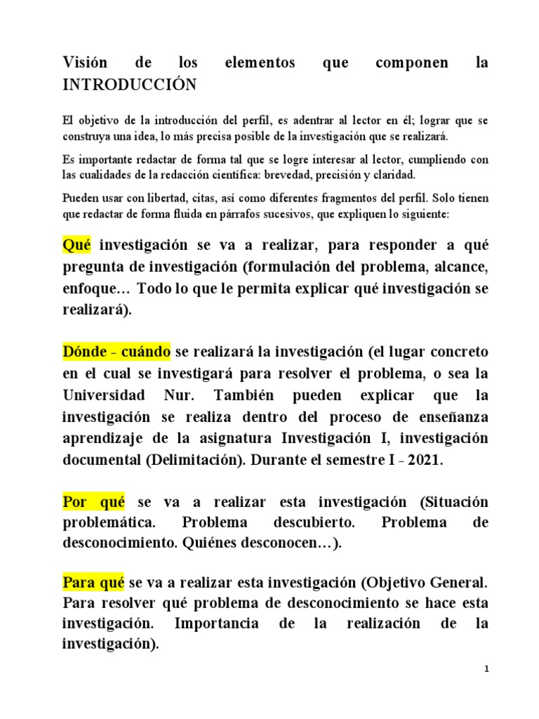 Elementos Clave de una Introducción | PDF