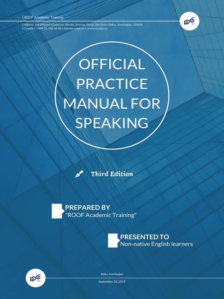 Official Practice Manual For Speaking Rev03 | PDF | Schools | Teachers