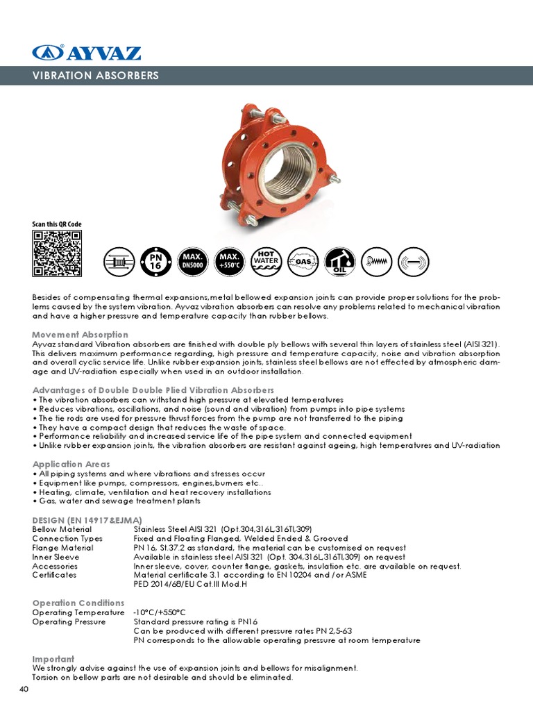 Ayvaz Vibration Absorber Expansion Joint ENG | PDF | Pipe (Fluid ...