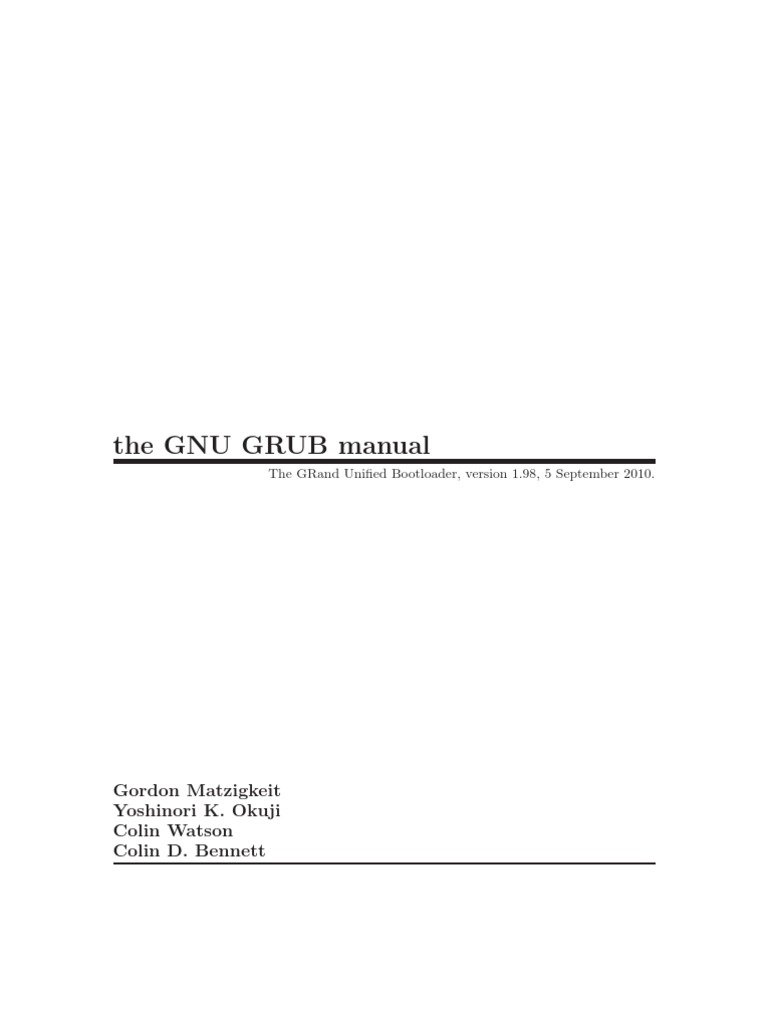 The GNU GRUB Manual | PDF | Booting | File System