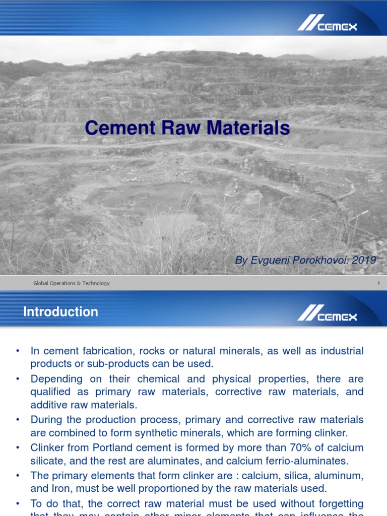 2 - Cement Raw Materials | PDF | Cement | Rock (Geology)