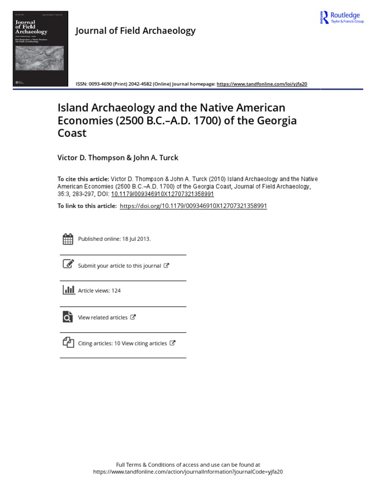 Thompson and Turck Small Islands Georgia Coast | PDF | Archaeology | Coast