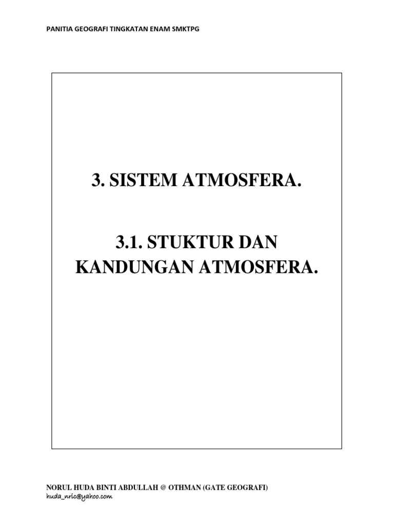 Struktur dan Peranan Atmosfera Bumi | PDF