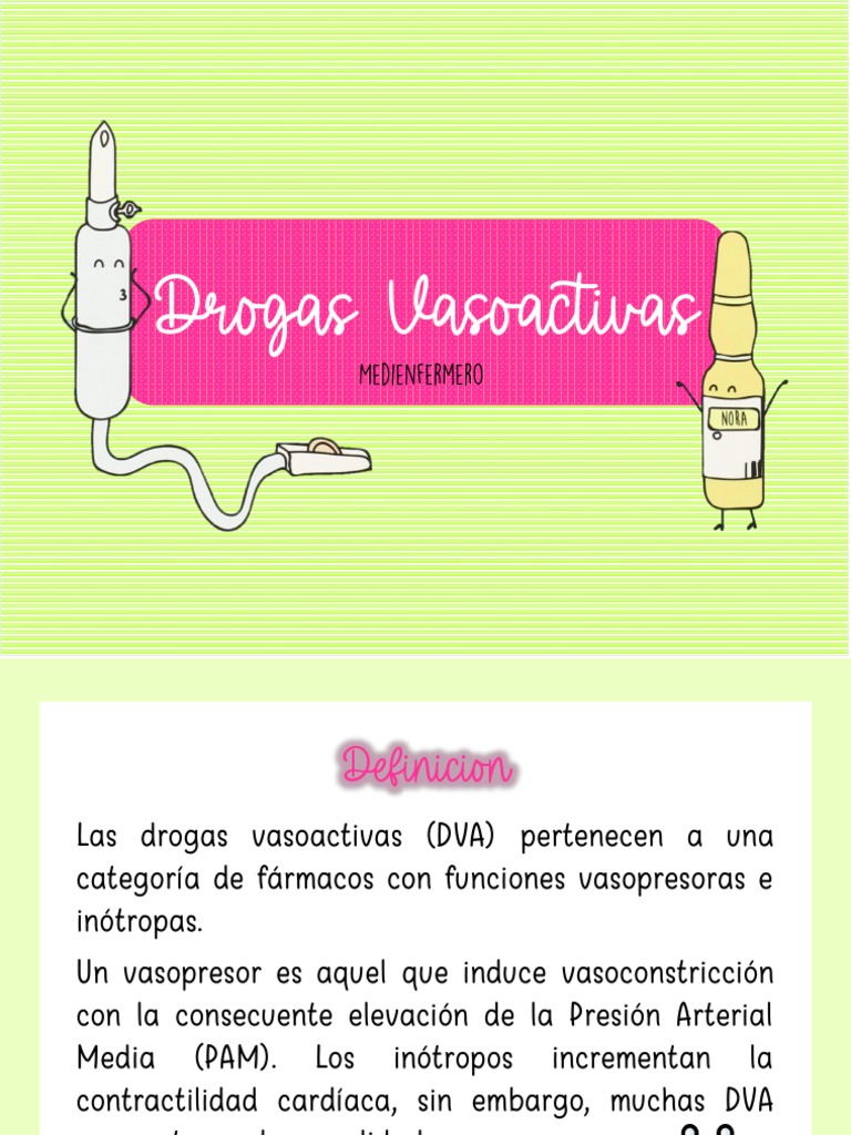Drogas Vasoactivas | PDF | Farmacología | Especialidades Medicas