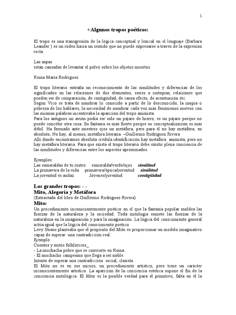 Resumen Del Tropo | PDF | Metáfora | Aquiles
