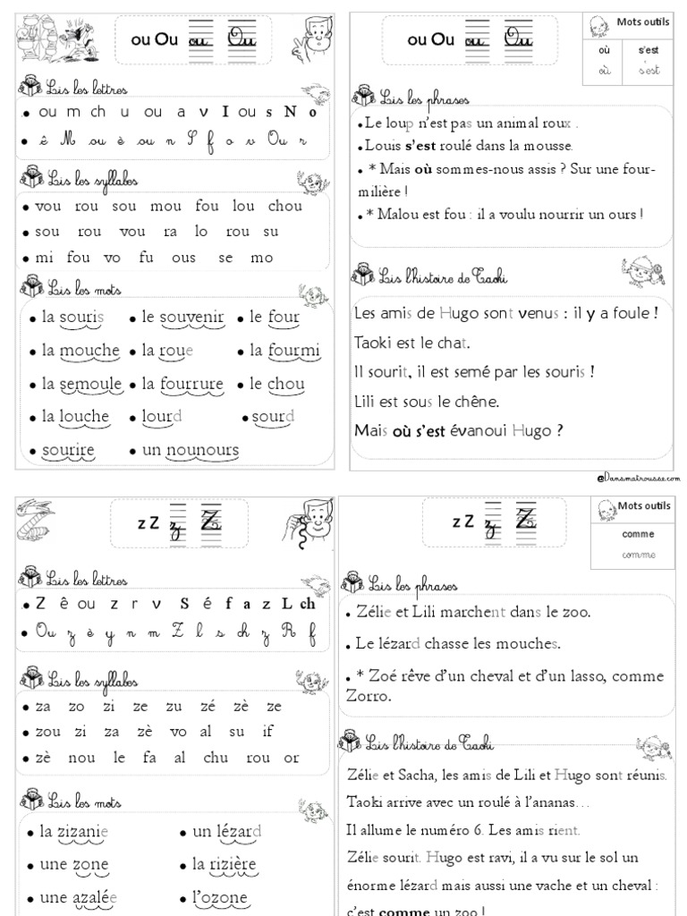 Fiches de sons pour CP à imprimer | PDF