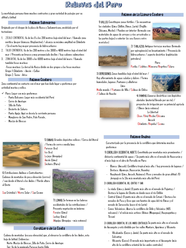 Relieves y Geografía del Perú | PDF | Andes | Perú