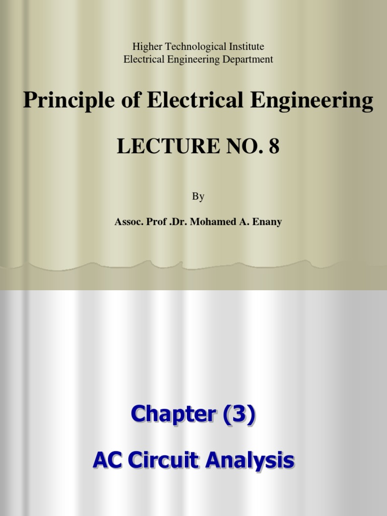 Principle of Electrical Engineering: Lecture No. 8 | PDF | Electrical Network | Network Analysis ...