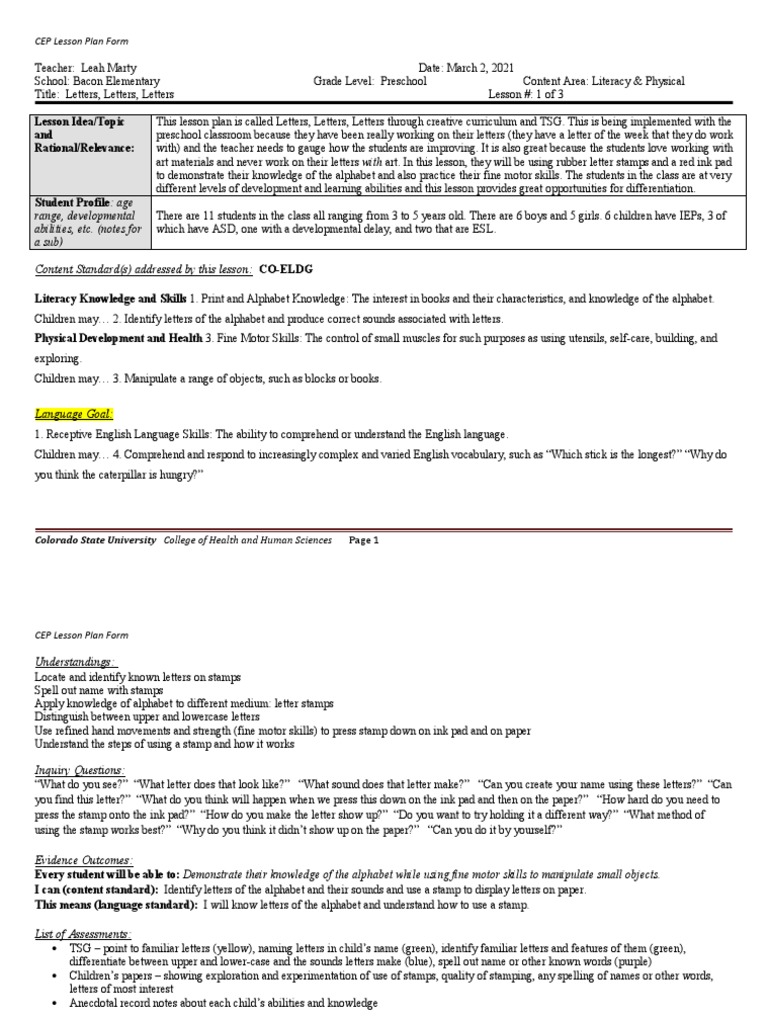 Range, Developmental Abilities, Etc. (Notes For A Sub) : CEP Lesson ...