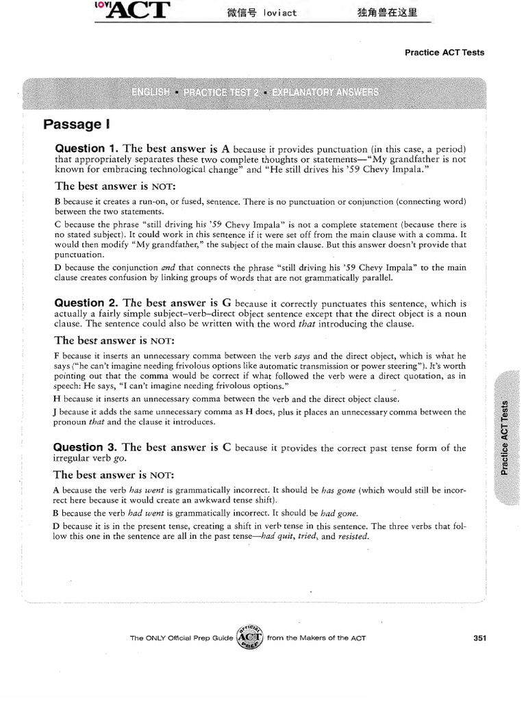 ACTT Form 2MC Answer Explanations | PDF