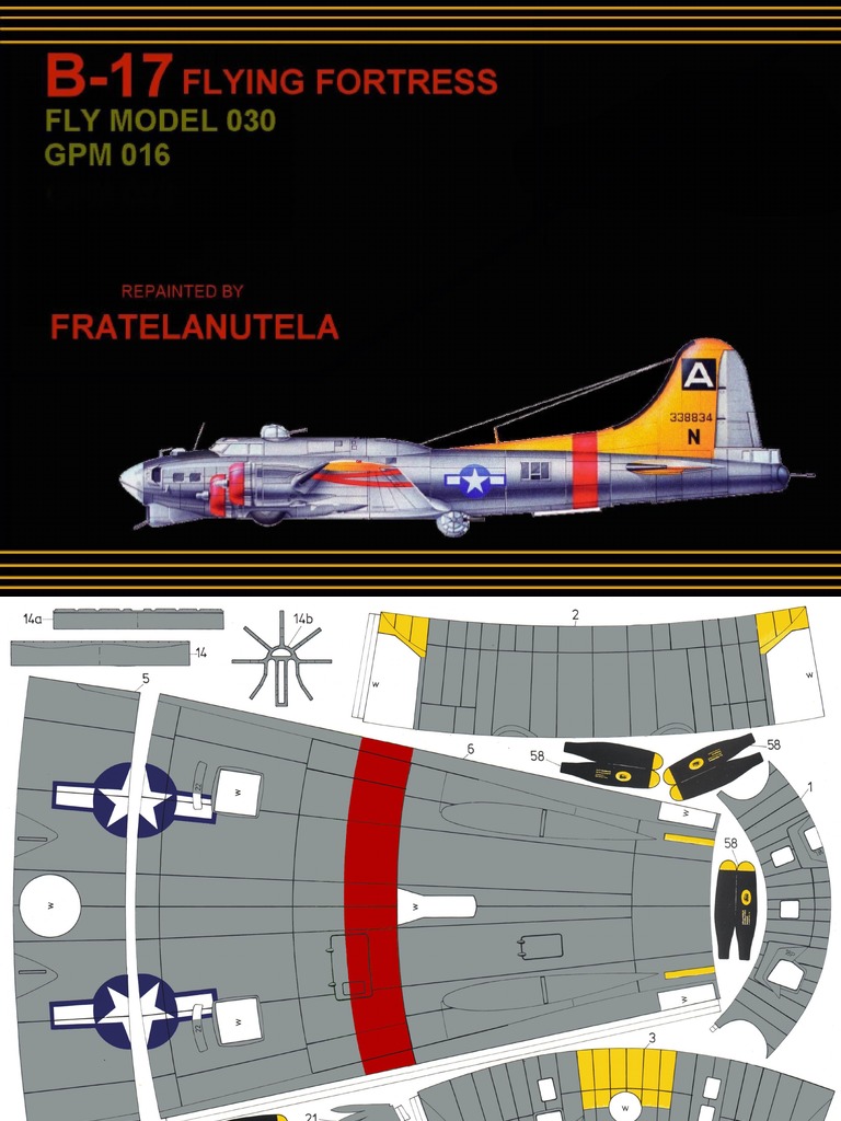 Boeing B-17 Flying Fortress Heavy Bomber Aircraft Paper Model | PDF