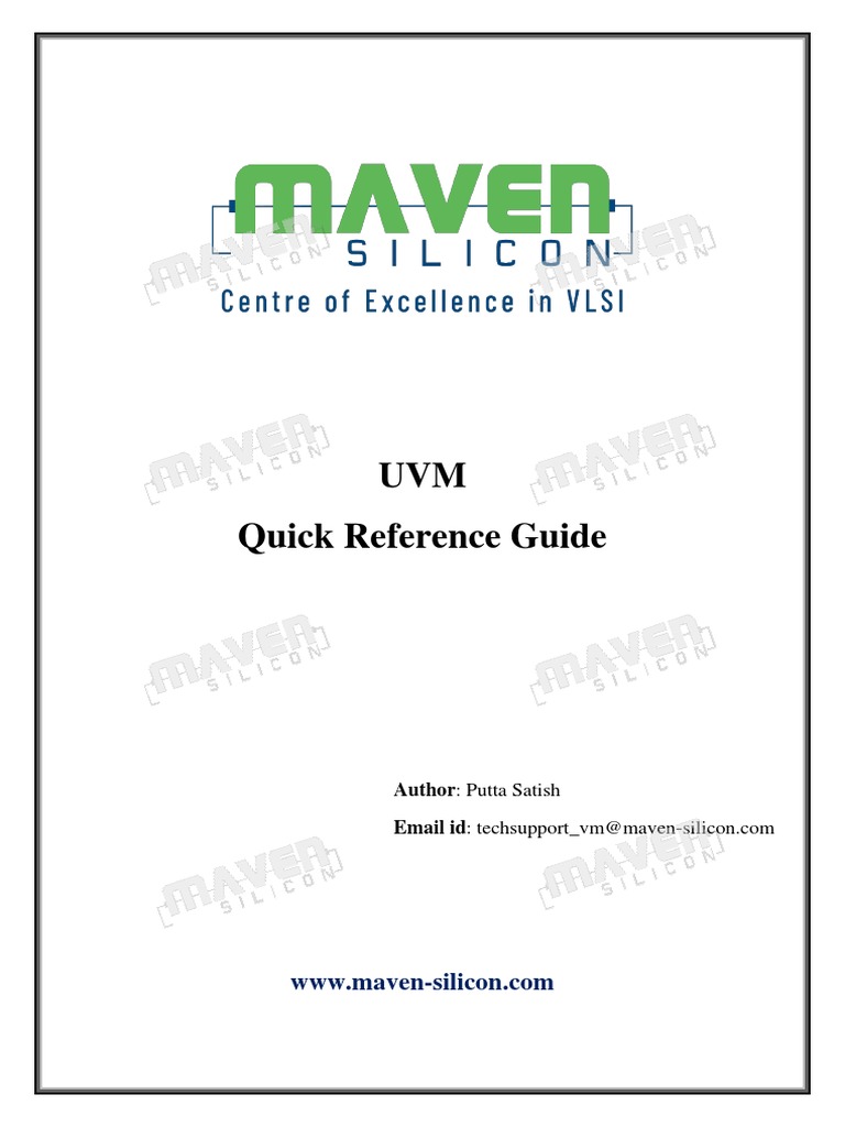 UVM Quick Reference Guide: Author: Putta Satish | PDF | Class (Computer Programming ...
