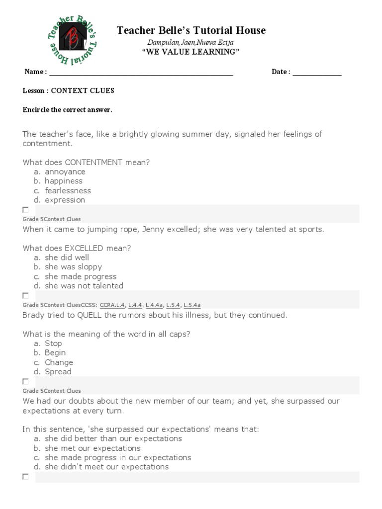 Teacher Belle's Tutorial House: "We Value Learning" | PDF | Graphics