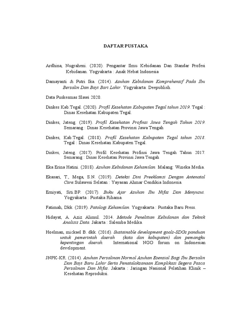 Daftar Pustaka Kti | PDF